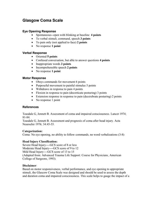 Gcs( GLASGOW COMA SCALE) | PPTX