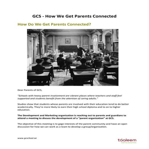 GCS - How We Get Parents Connected | PDF