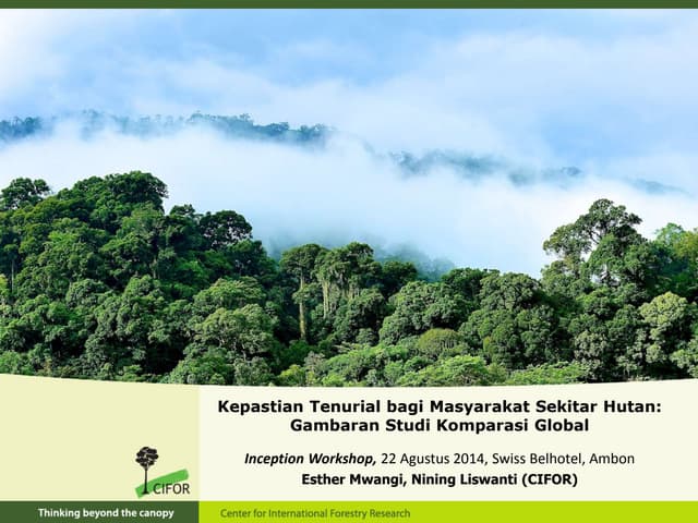 Kepastian Tenurial bagi Masyarakat Sekitar Hutan: Gambaran Studi ...