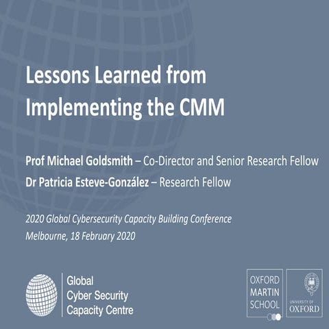 Lessons Learned from Implementing the Cybersecurity Capacity Maturity ...