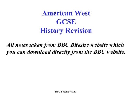 History Revision - American West | PPTX