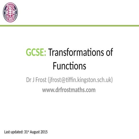 Comprehensive GCSE Guide to Transformations of Functions and ...