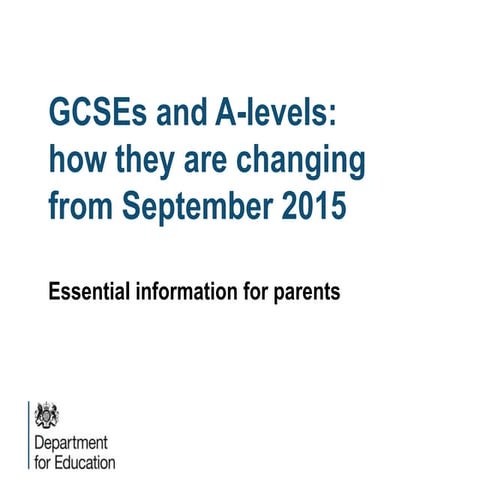 Gcse and a level reform for parents | PPTX