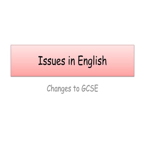 Gcse english | PPTX