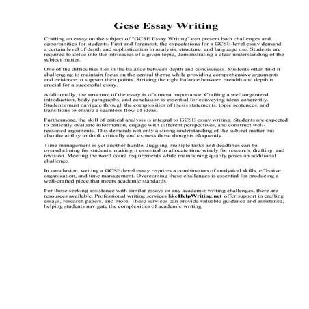 Gcse Essay Writing | PDF