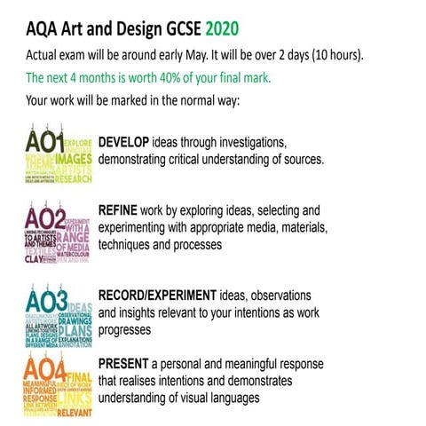 Gcse exam potential artists 2020 | PPTX | Educational Assessment ...