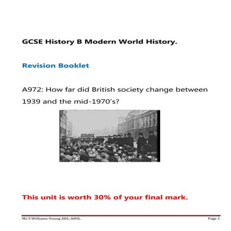 Gcse history b modern world history revision booklet | DOCX