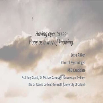 Hope as a Way of Knowing | PPTX | Christianity | Religion & Spirituality