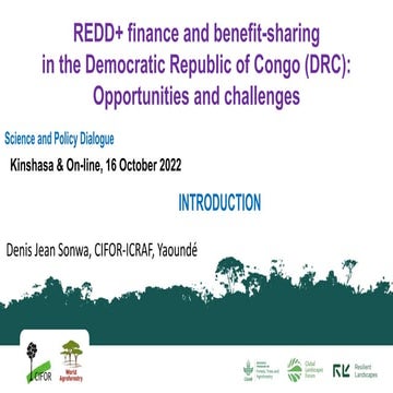 REDD+ finance and benefit-sharing in the Democratic Republic of Congo ...