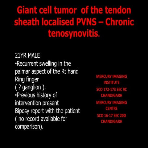 Gct tendon sheath mercury imaging | PPTX