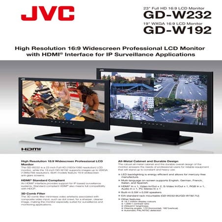 JVC GD-W192 | PDF