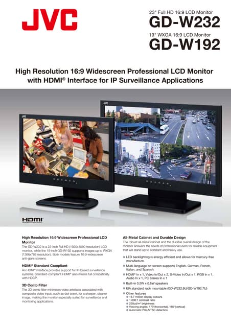 JVC DTX Series Monitor Brochure | PDF