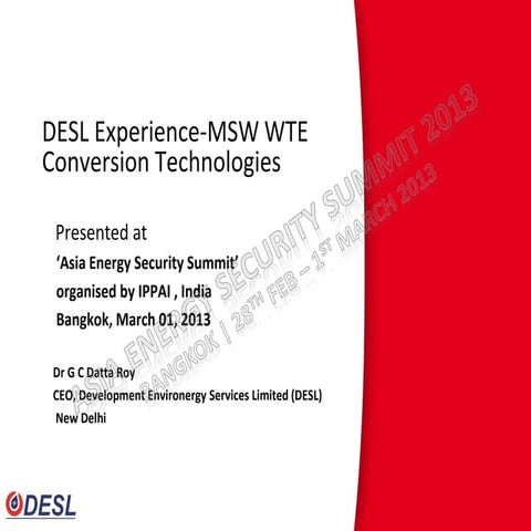 DESL Experience-MSW WTE Conversion Technologies | PDF