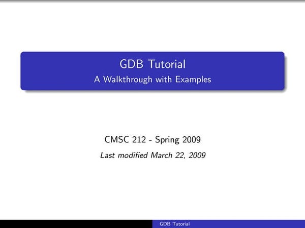 Gdb cheat sheet Gdb cheat sheet