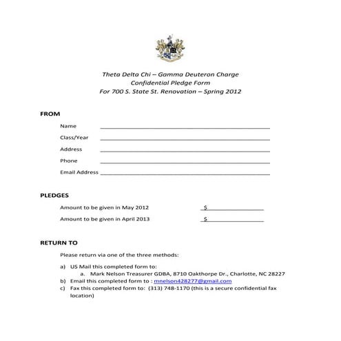 GDBA Pledge Form | PDF