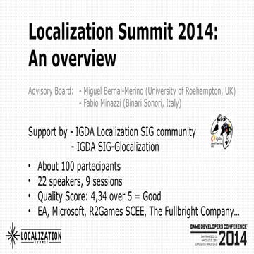 Localization Summit 2014: An overview | PPT