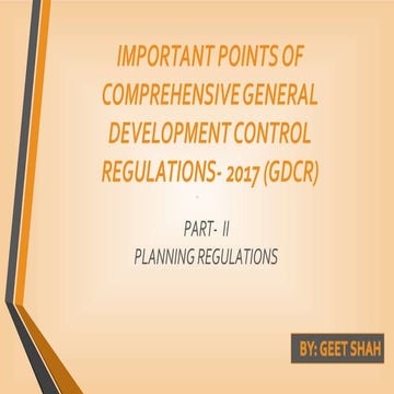 GDCR Planning Regulations | PPTX