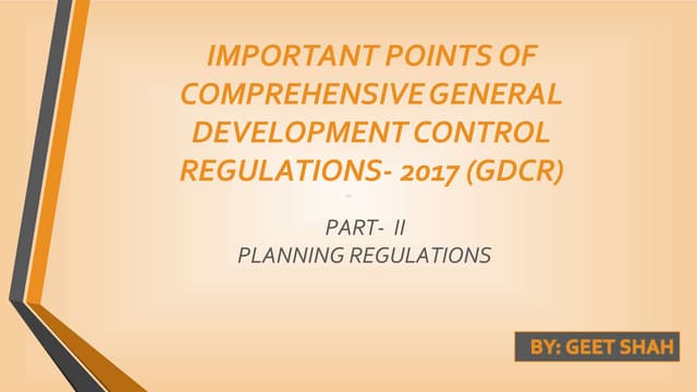 DCR - Development Control Regulations - Professional Practice ...