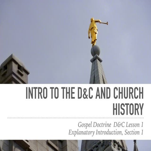 LDS Gospel Doctrine D&C Lesson 1 | PDF