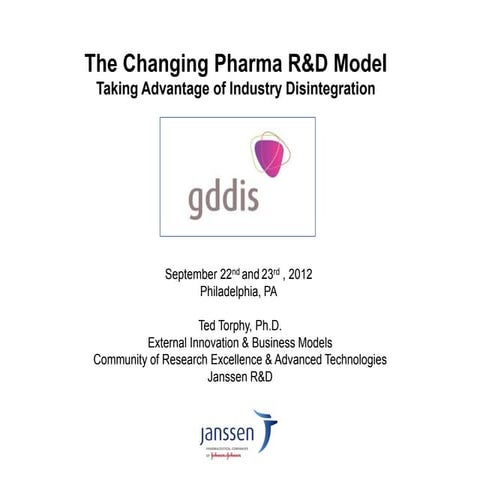 The Changing Pharma R&D Model, GDDIS Leaders Summit Ted Torphy CSO ...