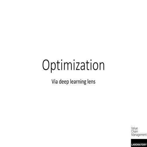 Deep Learning Optimization - gd to gd | PDF