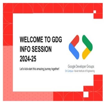 Google Developer Group(GDG) On Campus XIE Info Session PPT 2024 | PPT