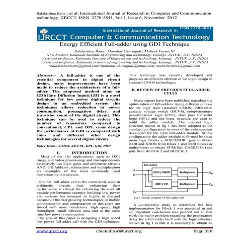 Design of low power cmos logic circuits using gate diffusion input (gdi ...