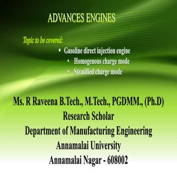 Advances Engines | PPTX