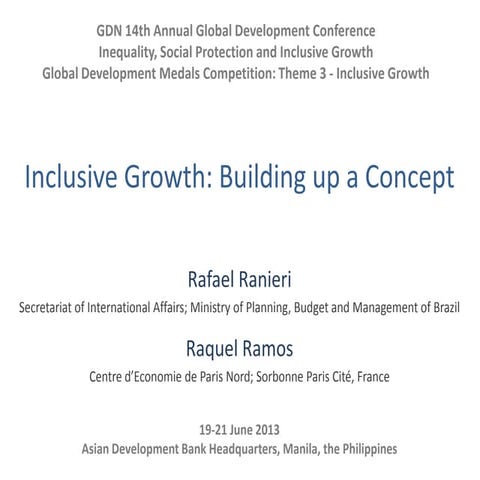 Inclusive Growth: Building up a Concept | PPSX