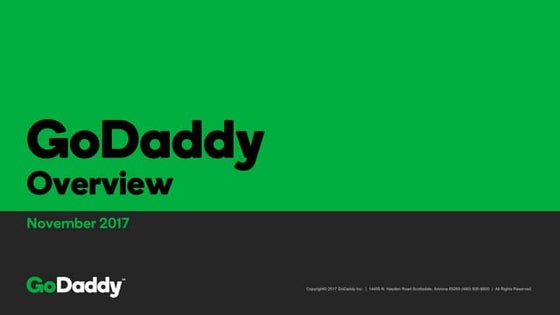 GoDaddy Overview November 2016 | PDF