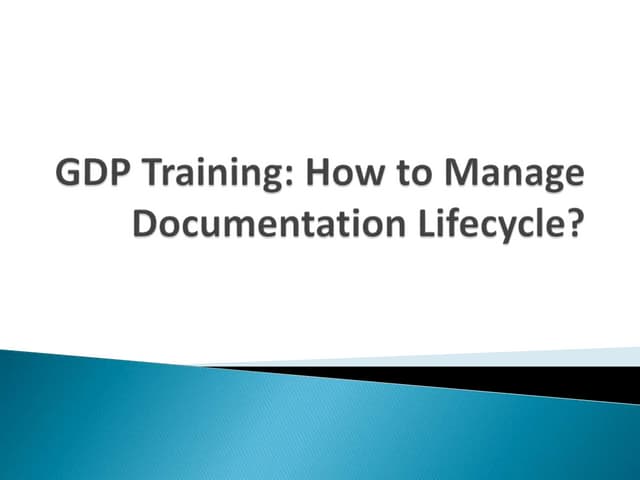 Good Documentation Practice (GDP) | PPTX