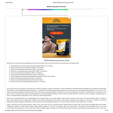 Gdp ranked by country 2019 | PDF