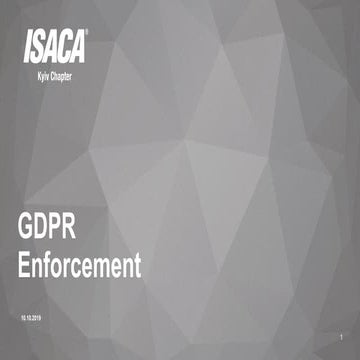 GDPR enforcement 10.10.2019