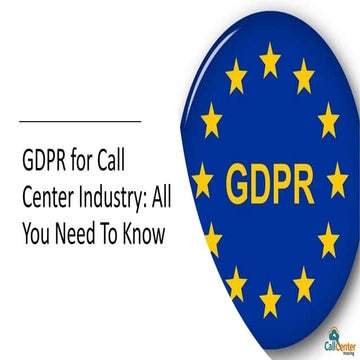 GDPR for Call Center Industry | PPTX