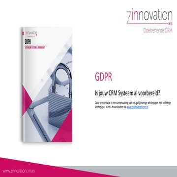 GDPR Privacywetgeving en CRM | PDF