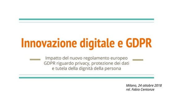 Gestione Rischi GDPR. Sanità e Cloud | PPT
