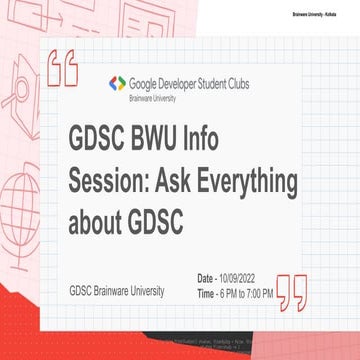 GDSC BWU Info Session_ Ask Everything about GDSC.pptx (1).pdf | Social Networking | Internet