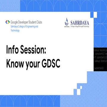 GDSC Info Session SCET | PPTX