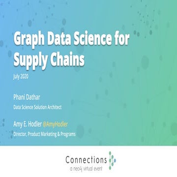 Graph Data Science for Supply Chains | PDF