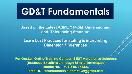 Introduction to Geometric Dimensioning and Tolerancing (GD&T) | PPT