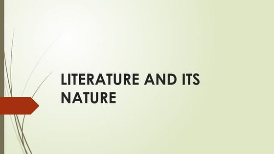 Values of Literature | PPTX | Fiction | Books and Literature