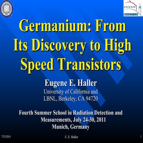 Ge history-munich-07252011 | PPT | Chemistry | Science