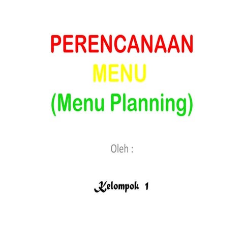 1. perencanaan menu | PPT