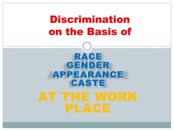Discrimination PPT | PPTX