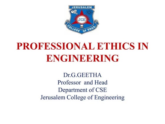 GE8076- PROFESSIONAL ETHICS IN ENGINEERING | PPT