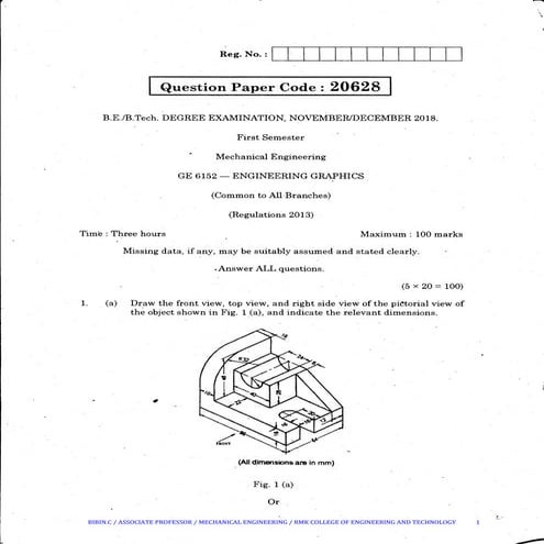 Ge6152 ENGINEERING GRAPHICS | PDF