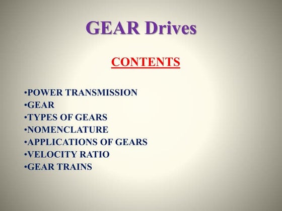 Introduction to Gears | PPTX