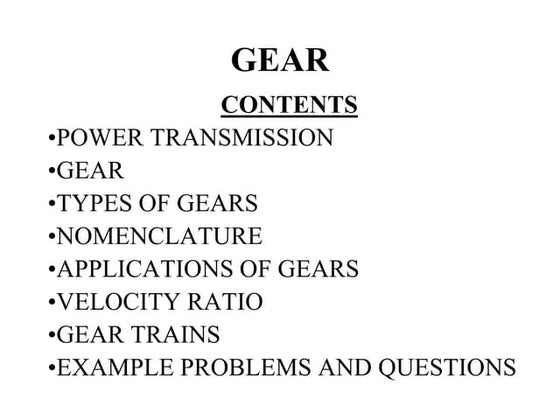 Introduction to Gears | PPTX
