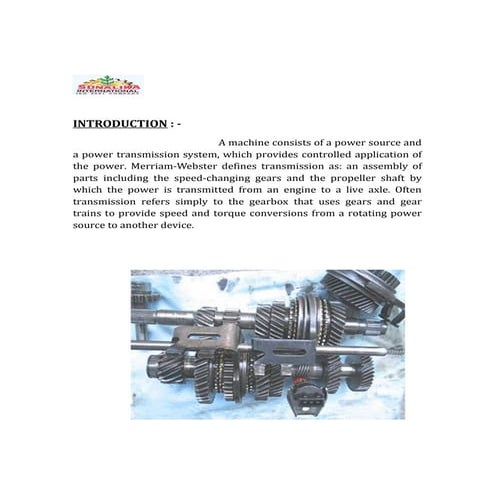 Gear box | PDF