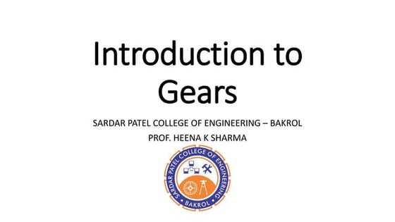 Introduction & Design of Bevel Gears | PPT